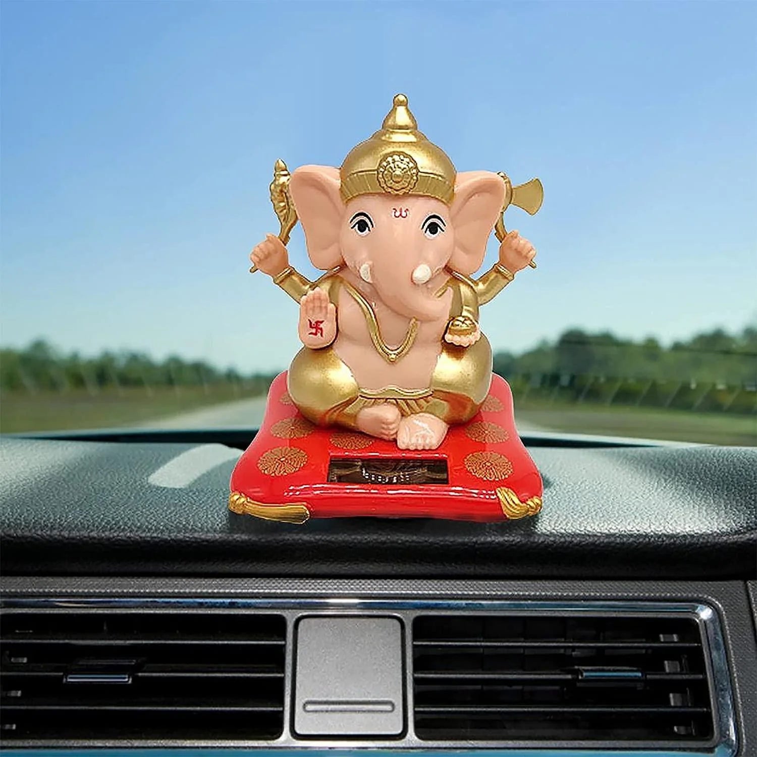 Ganpati Ji with Moving Hands & Solar panel – Homely Dezires